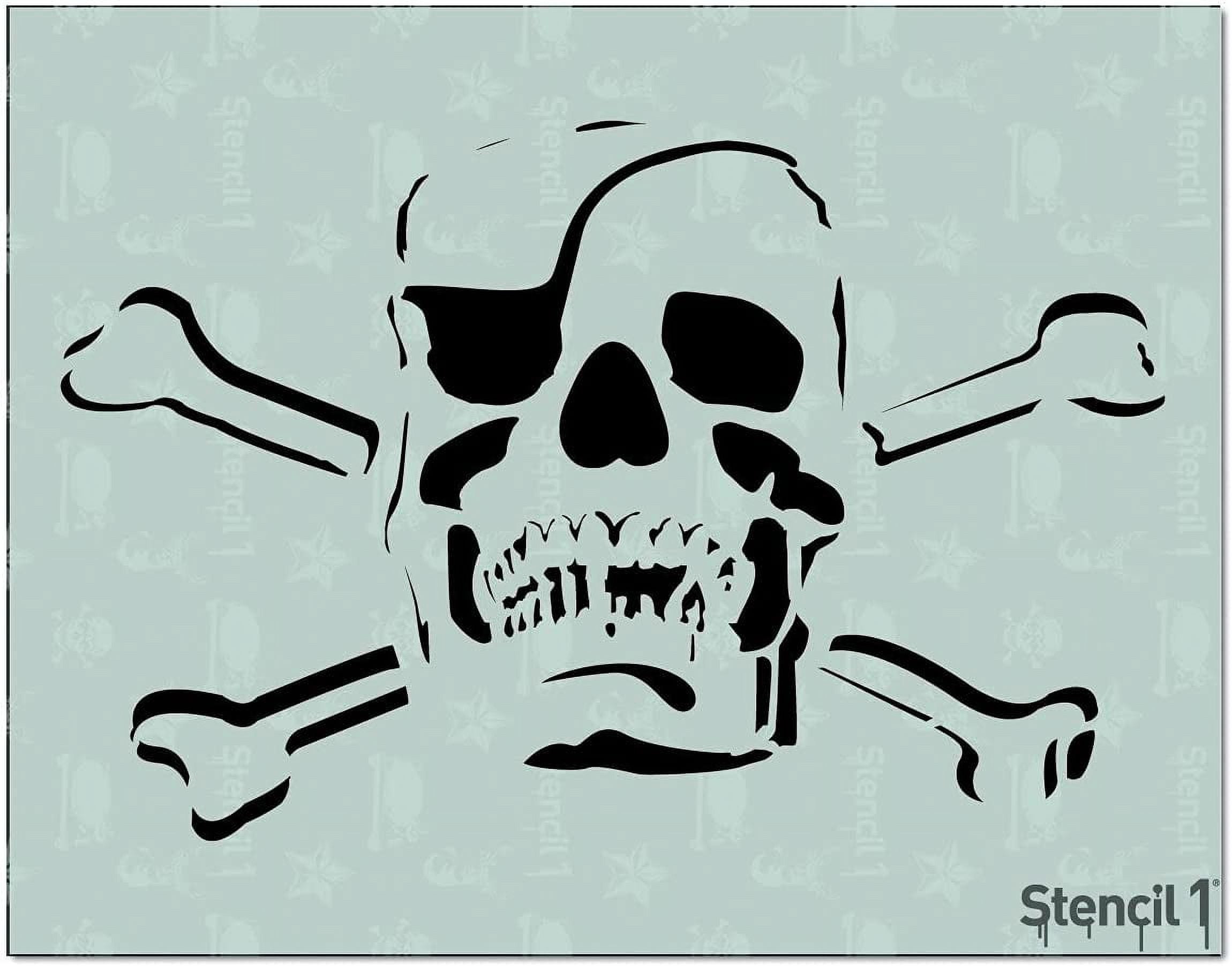 Stencil1 Jolly Roger with Eye Patch Stencil Art Craft - 8.5" x 11 ...