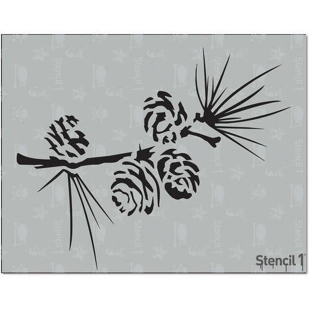 Stencil1 Pine Branch Stencil 8.5" x 11" - Winter Stencil Holiday Nature Art Craft - Walmart.com