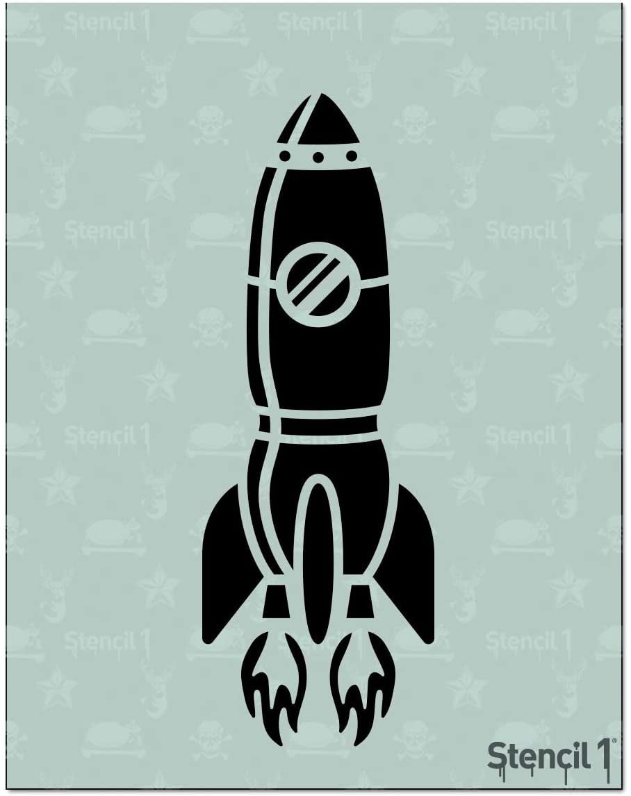 Stencil1 Rocket Ship Stencils for Kids 8.5 x 11 inches for Painting on ...