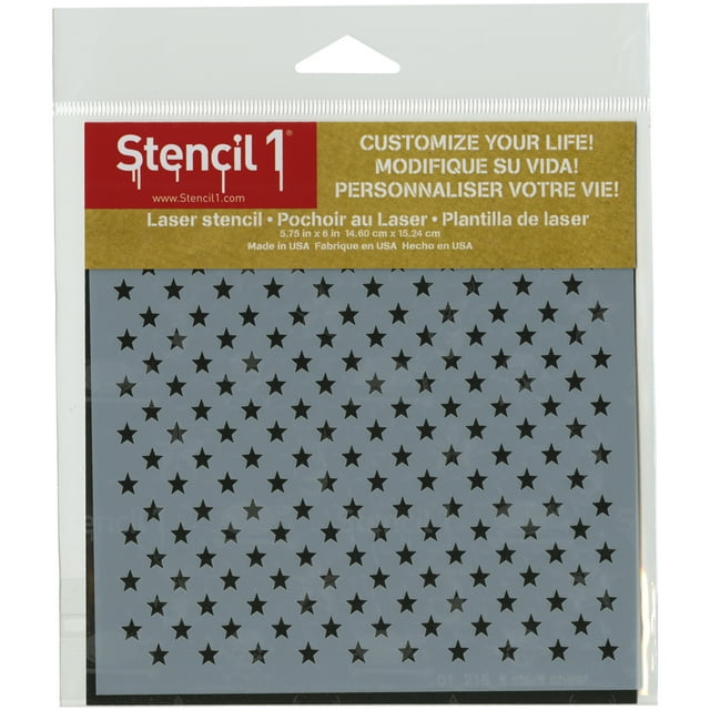 Stencil1 Stars Small Pattern Stencil Art Craft 5.75" x 6" - Walmart.com