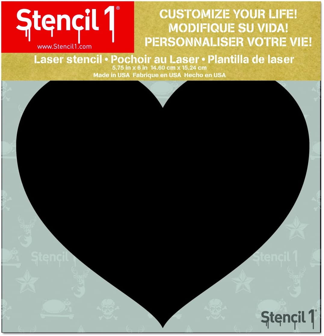 Stencil1 Tattoo Heart Stencil 5.75" X 6" Art Craft - Walmart.com