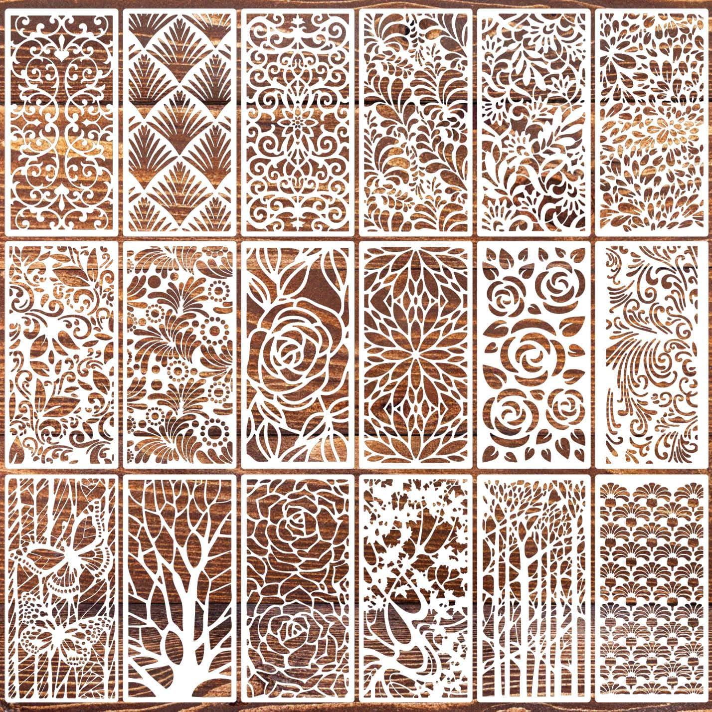 Stencils for Crafts Reusable Texture Stencils Background Stencil Leaf ...