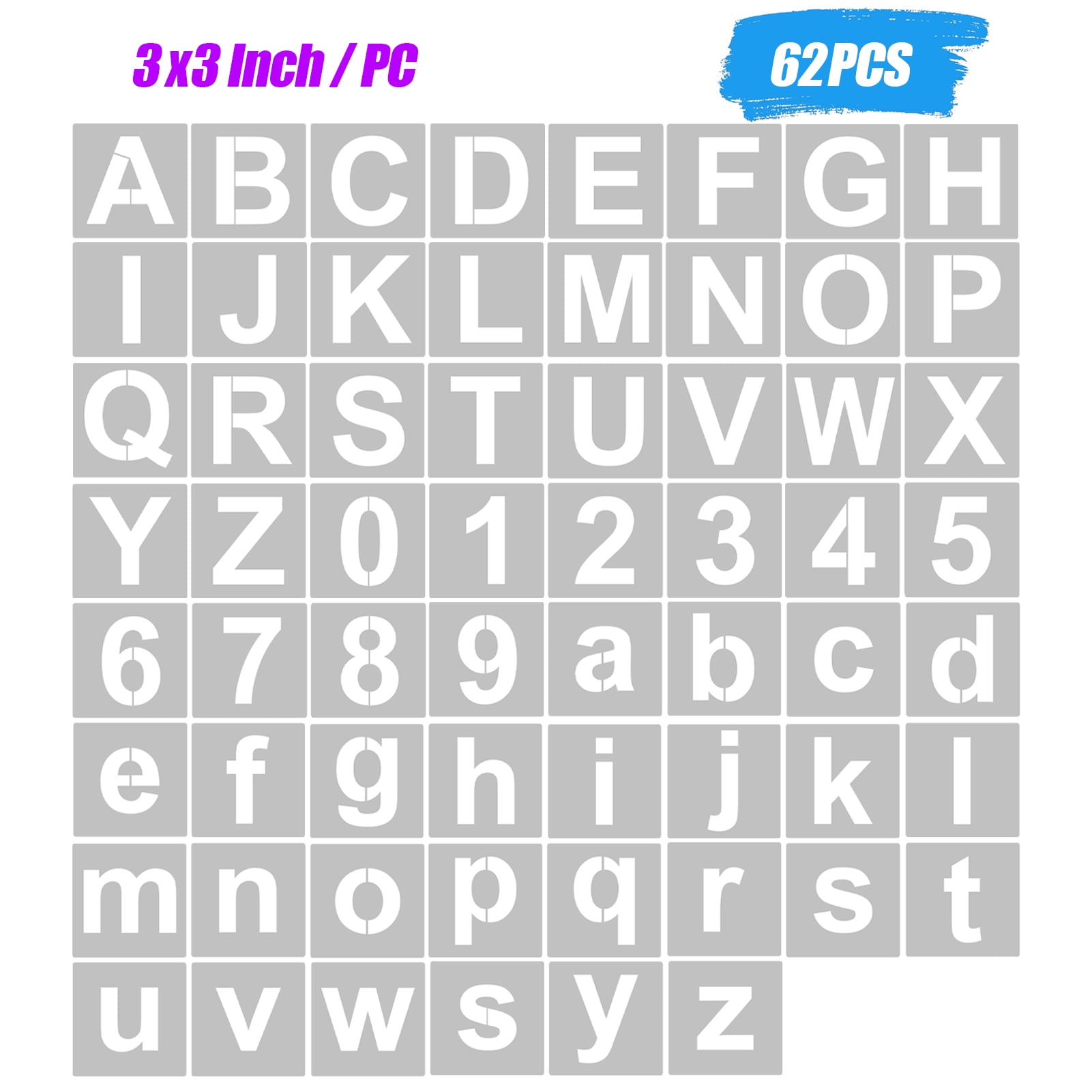 Stencils,Number Stencils Reusable Craft Templates On 62pcs 3 Inch ...