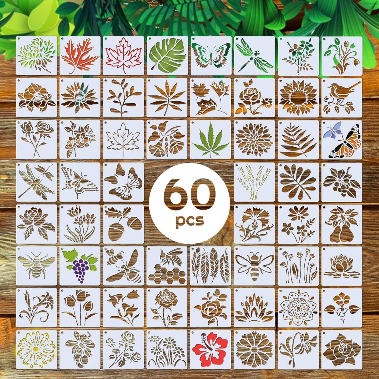 Stencils for Painting, 60pcs 3 Inch Reusable Samll Stencils for Crafts ...