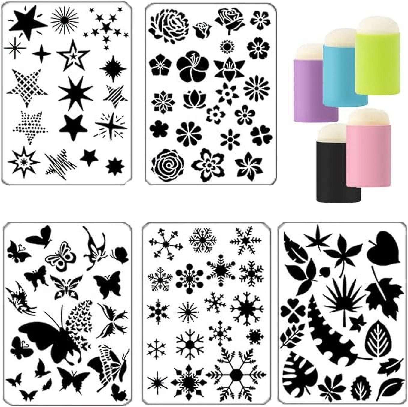 Stencils for Painting Set 5 Pcs Painting Stencils Leaves Flowers ...
