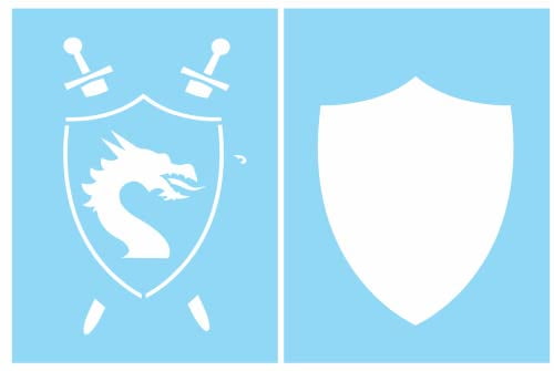 Stencils by Joanie Dragon 10" Shield Swords Stencil Medieval Viking ...