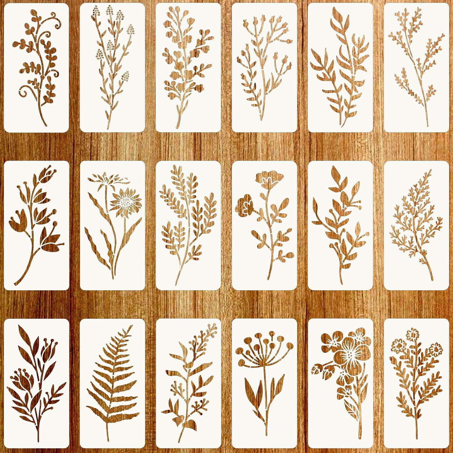 Stencils for Painting on Wood, Reusable Flower Stencils Painting Crafts ...