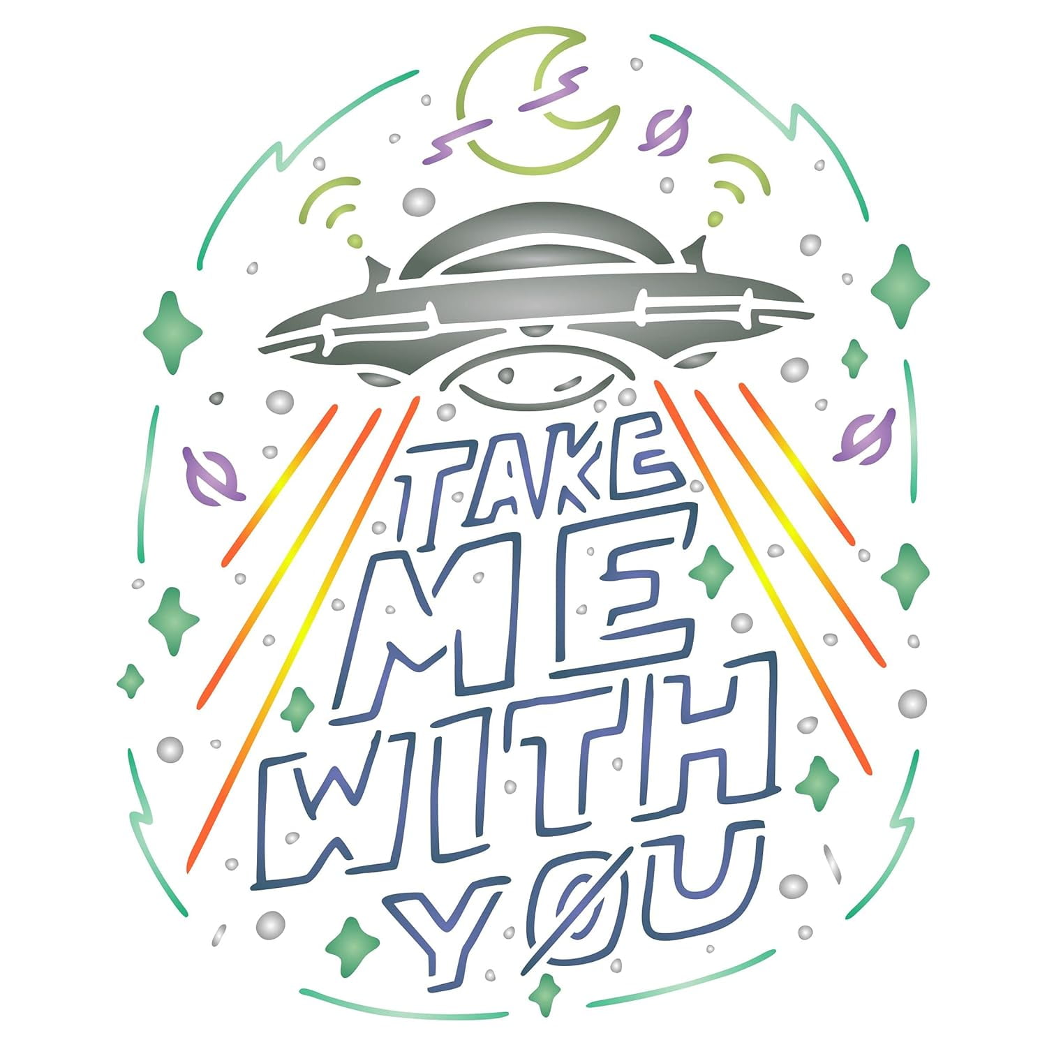 Stencils for Walls Spaceship Sign Stencil 85 x 105 inch L Neon Style ...