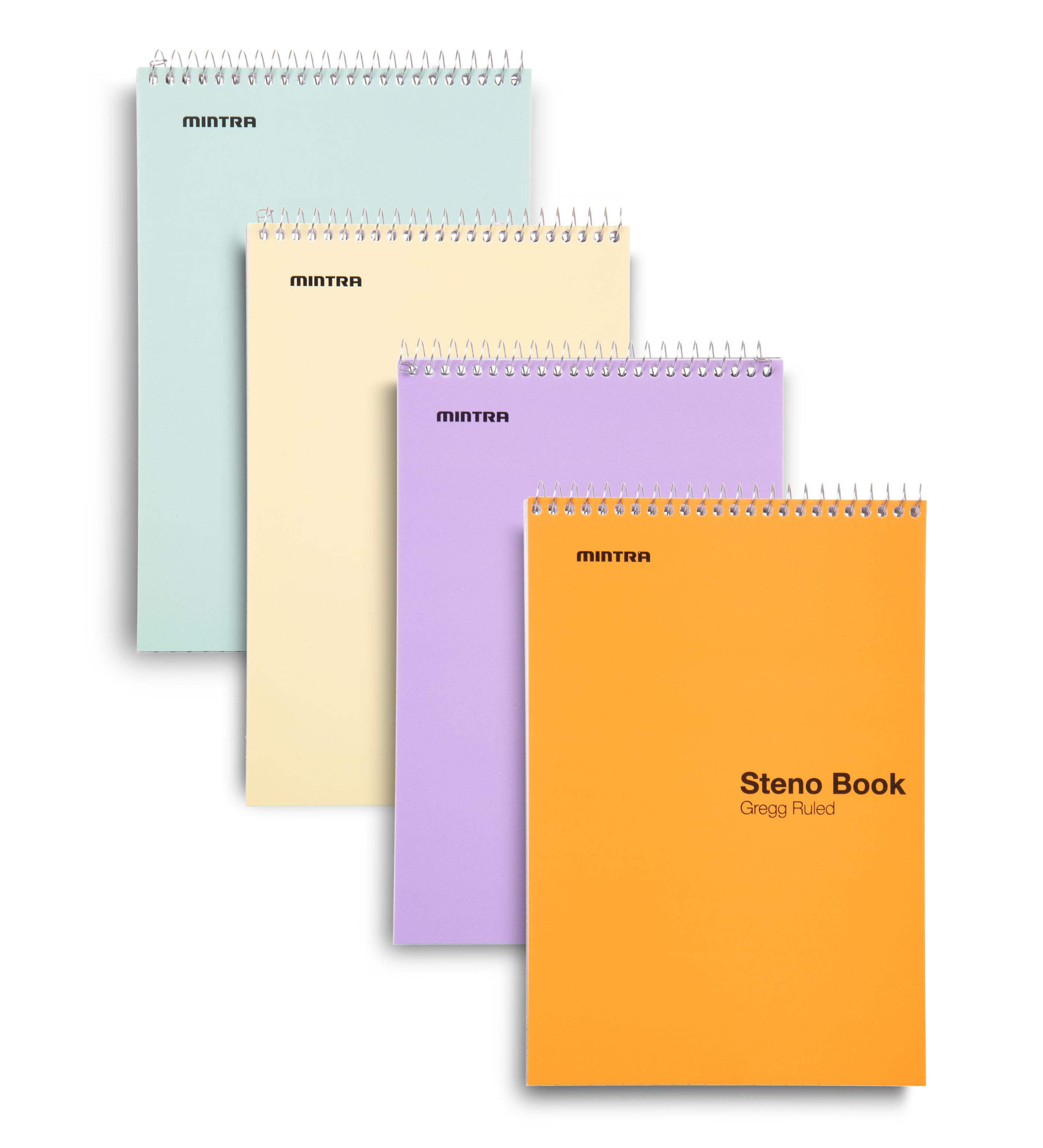 4 Pack Pastel Colored Steno Books, Green Tint Paper, Gregg Ruled ...