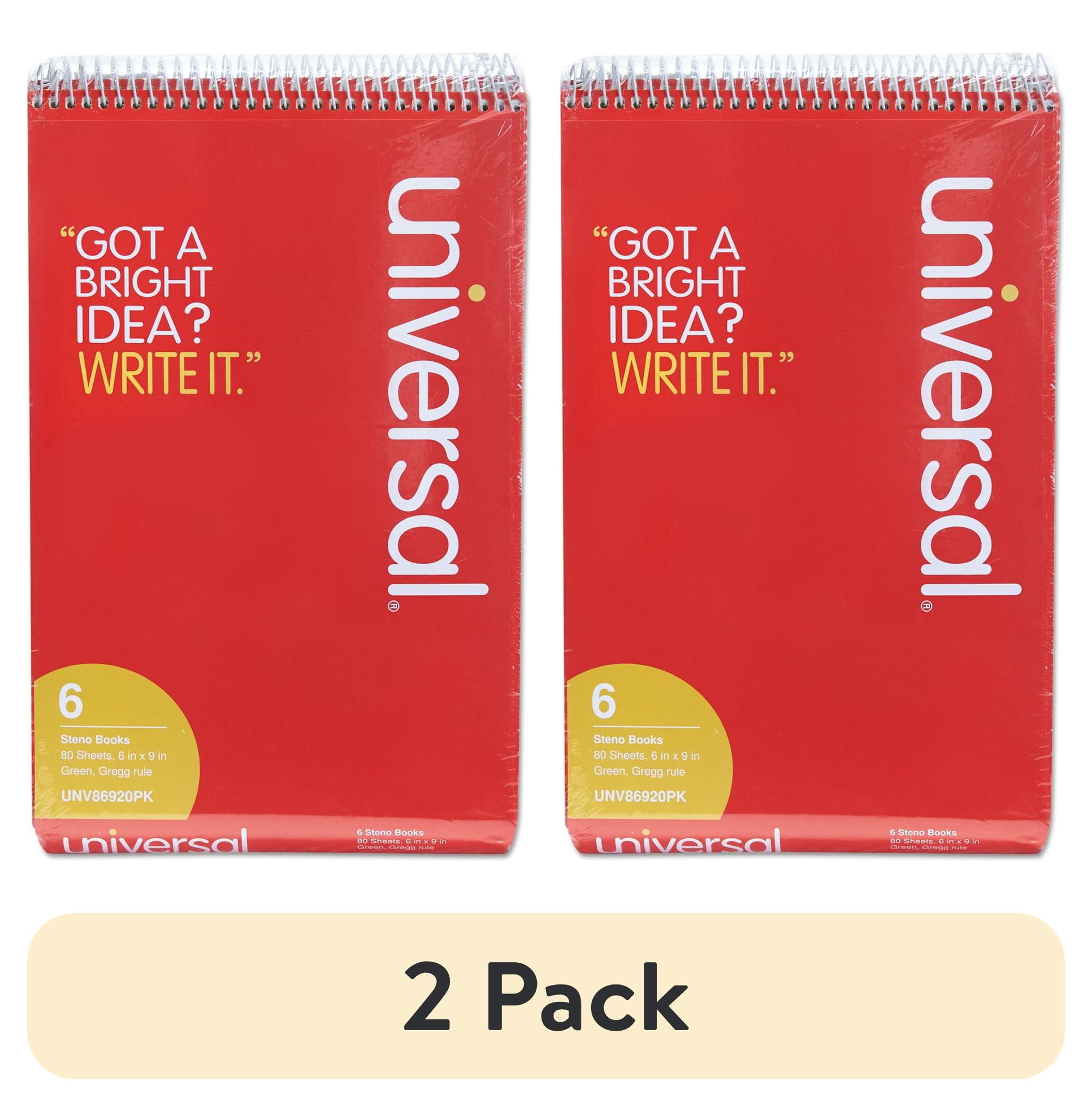 (2 pack) Steno Books, Gregg Rule, 6 x 9, Green Tint, 80 Sheets, 6/Pack ...