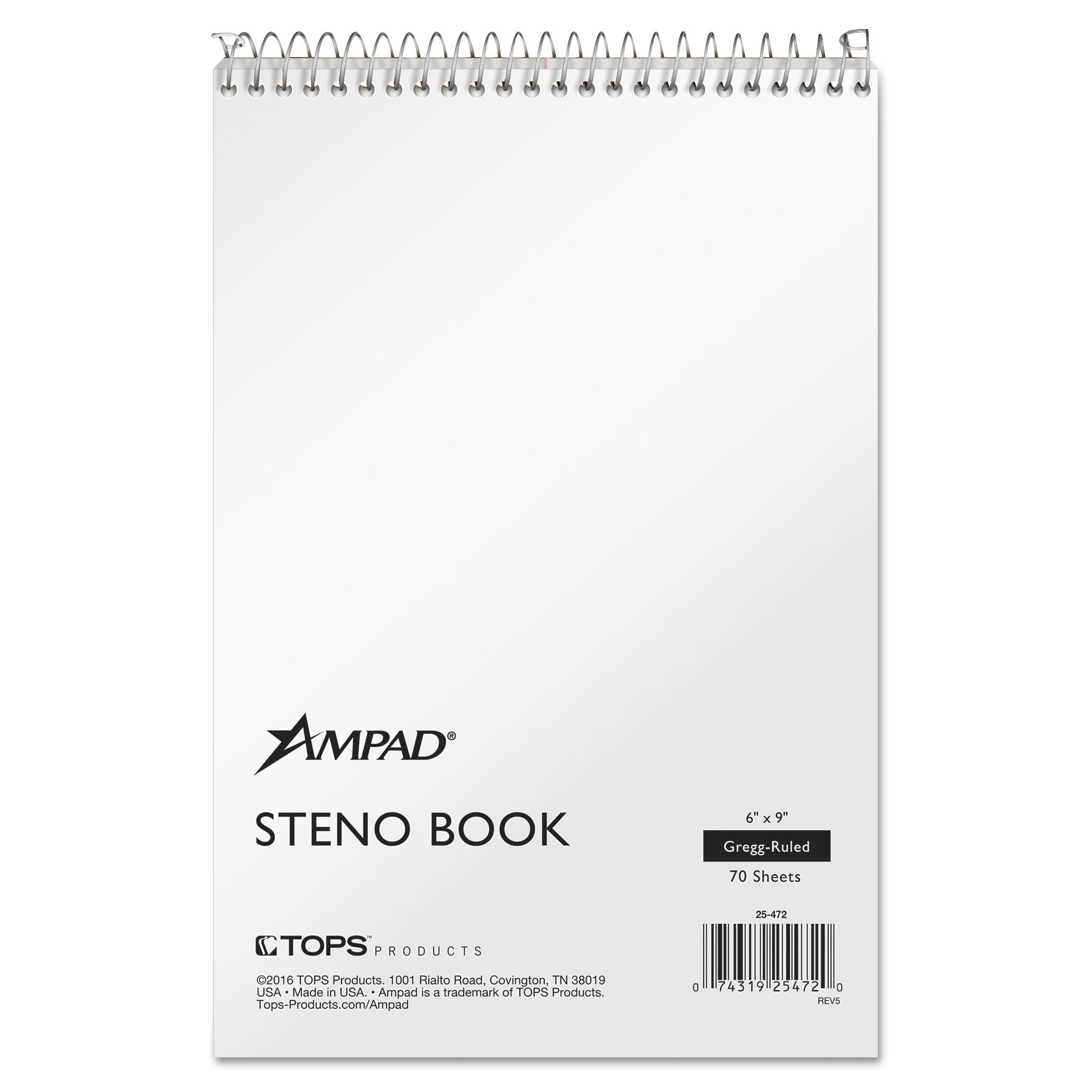 Ampad Steno Books, Gregg Rule, 6 X 9, White, 70 Sheets - Walmart.com