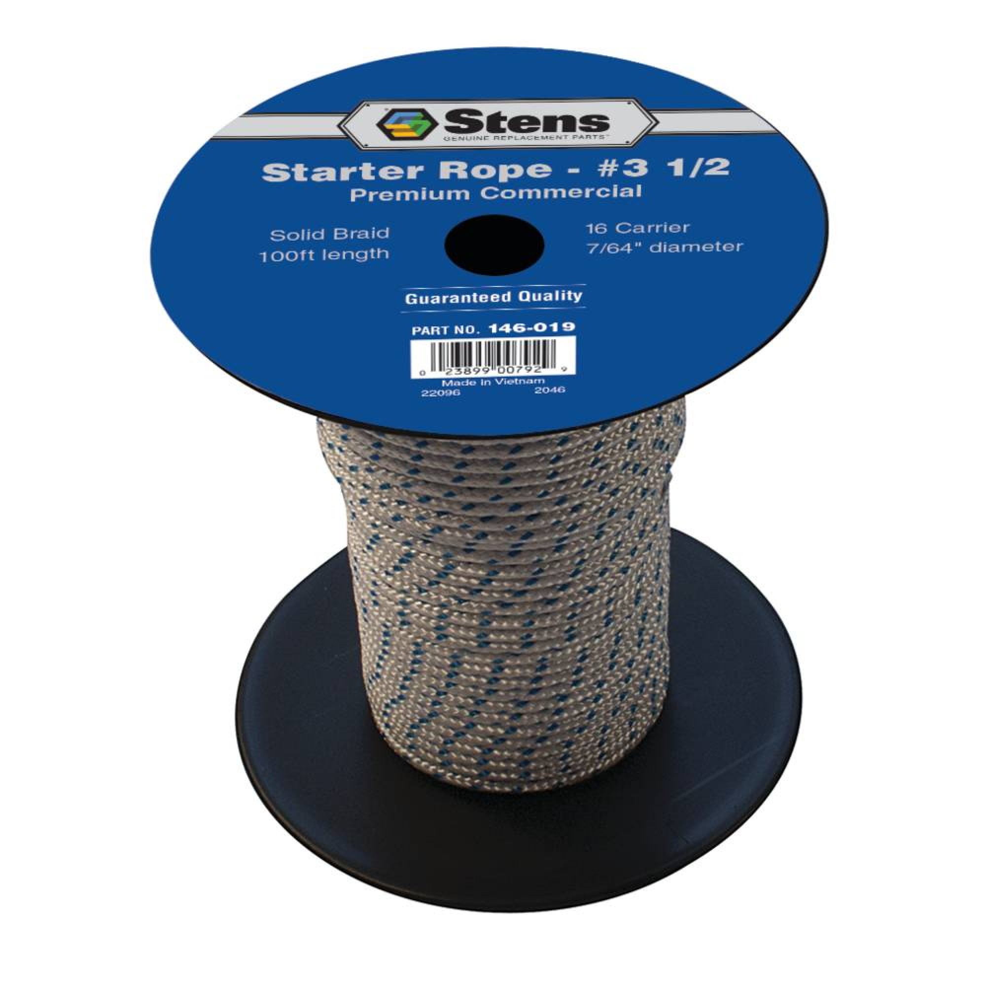 Stens Solid Braid Starter Rope 146-019 7/64" Diameter, 100' Length, 3 1 ...