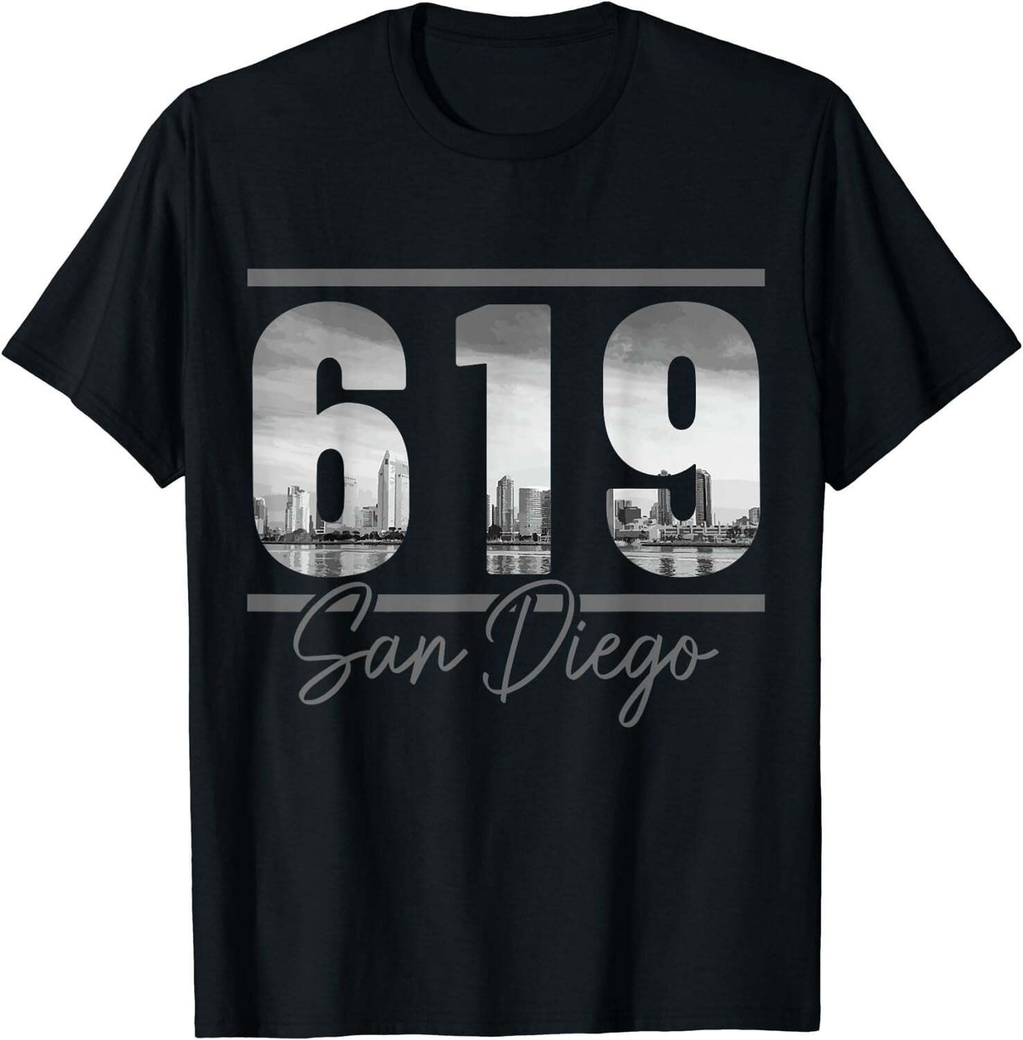 Step Back in Time with the San Diego Retro Skyline Tee: A Nostalgic Tribute to the 619 Area Code ...