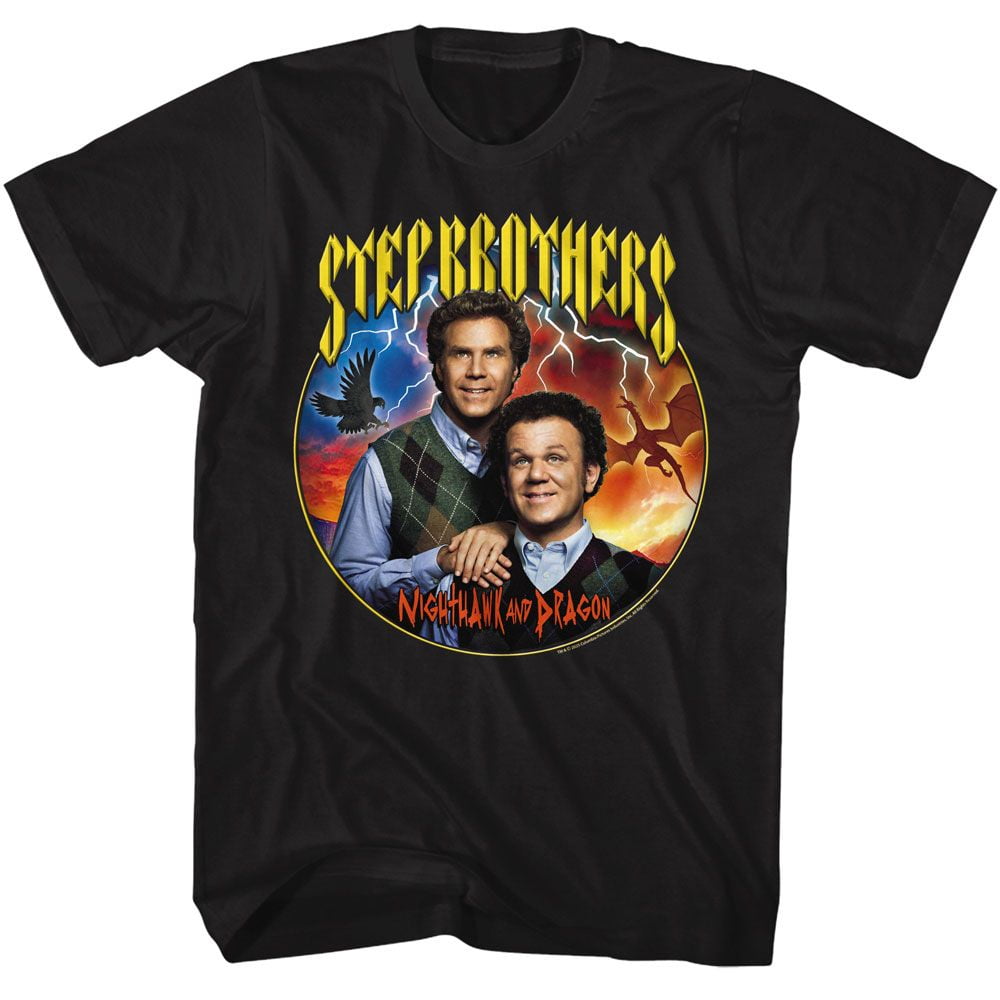 Step Brothers Nighthawk And Dragon Black Adult T Shirt - Walmart.com