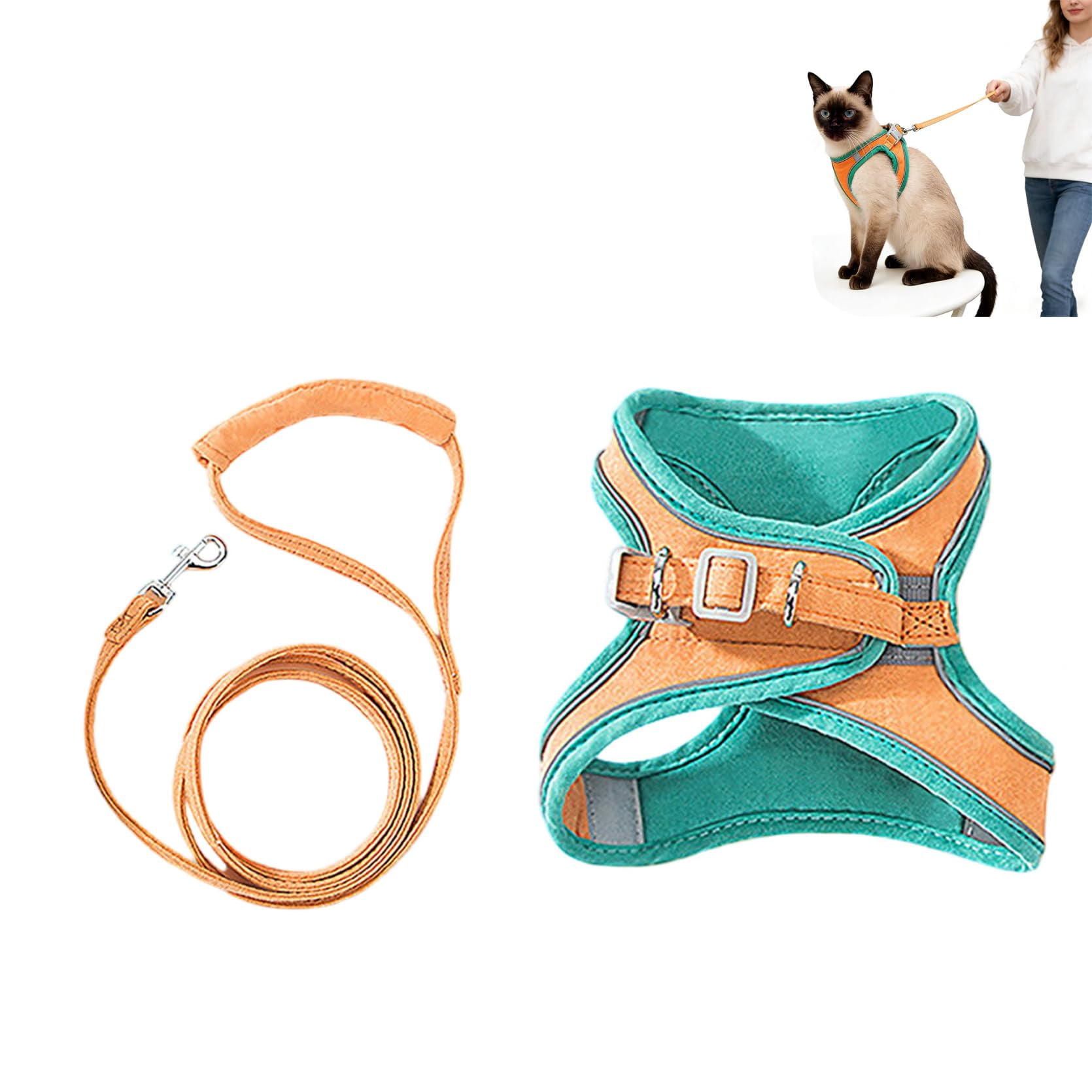 Step in Cat Harness Vest Style Cat Harness with Leash Escape Proof Soft ...