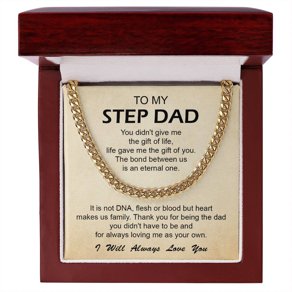 To My Step Dad Cuban Link Chain Necklace, Step Dad Gift, Fathers Day ...