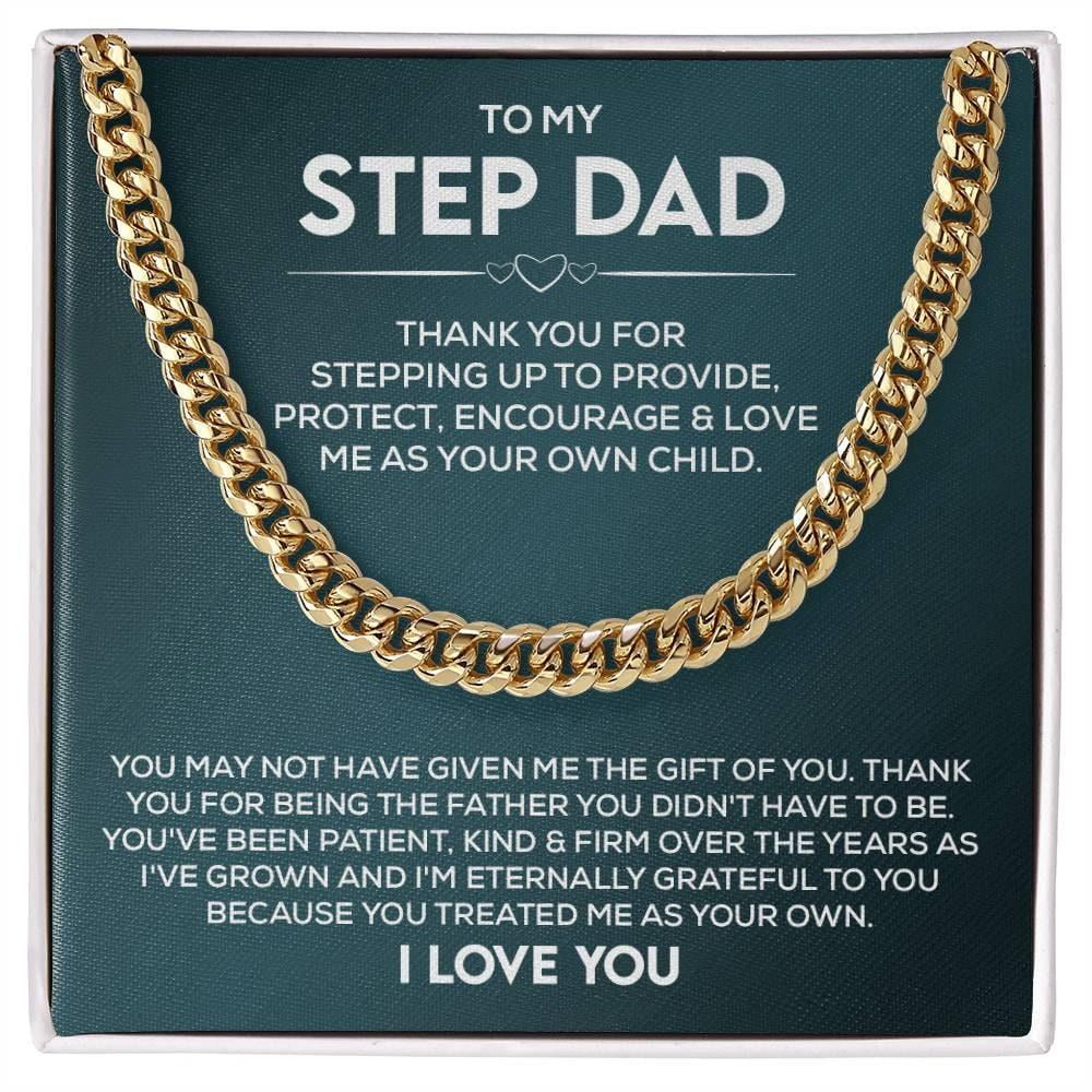 To My Step Dad Cuban Link Chain Necklace, Step Dad, Step Father Gift ...