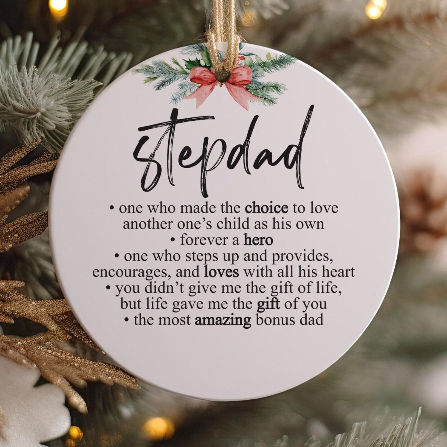 Step Dad Definition Ceramic Christmas Ornament, Daddy, The Best Step ...