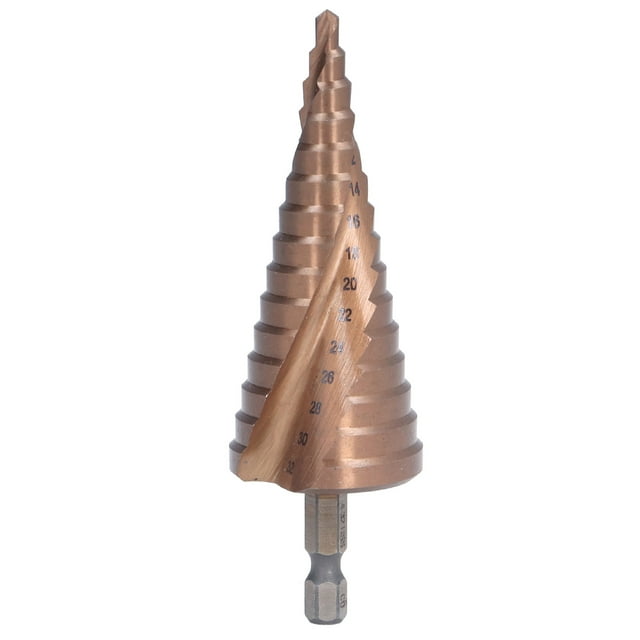 Step Drill Bit 2 Spiral Groove Pagoda Hole Reamer HSS Cobalt Drilling Counterbore 4?32mm M35 ...