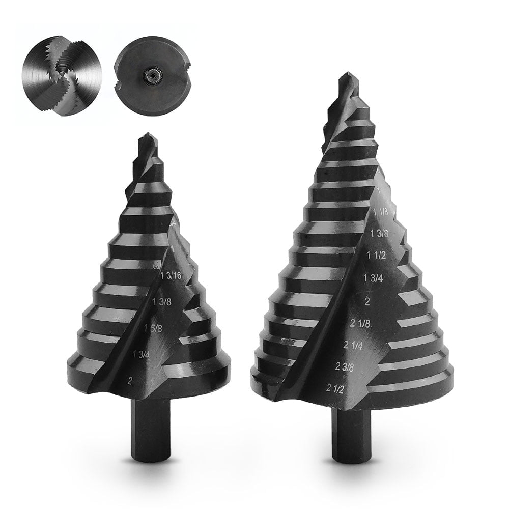 Step Drill Bit Spiral Grooved Double Fluted For Metal Set, 1/4 To 2 ...