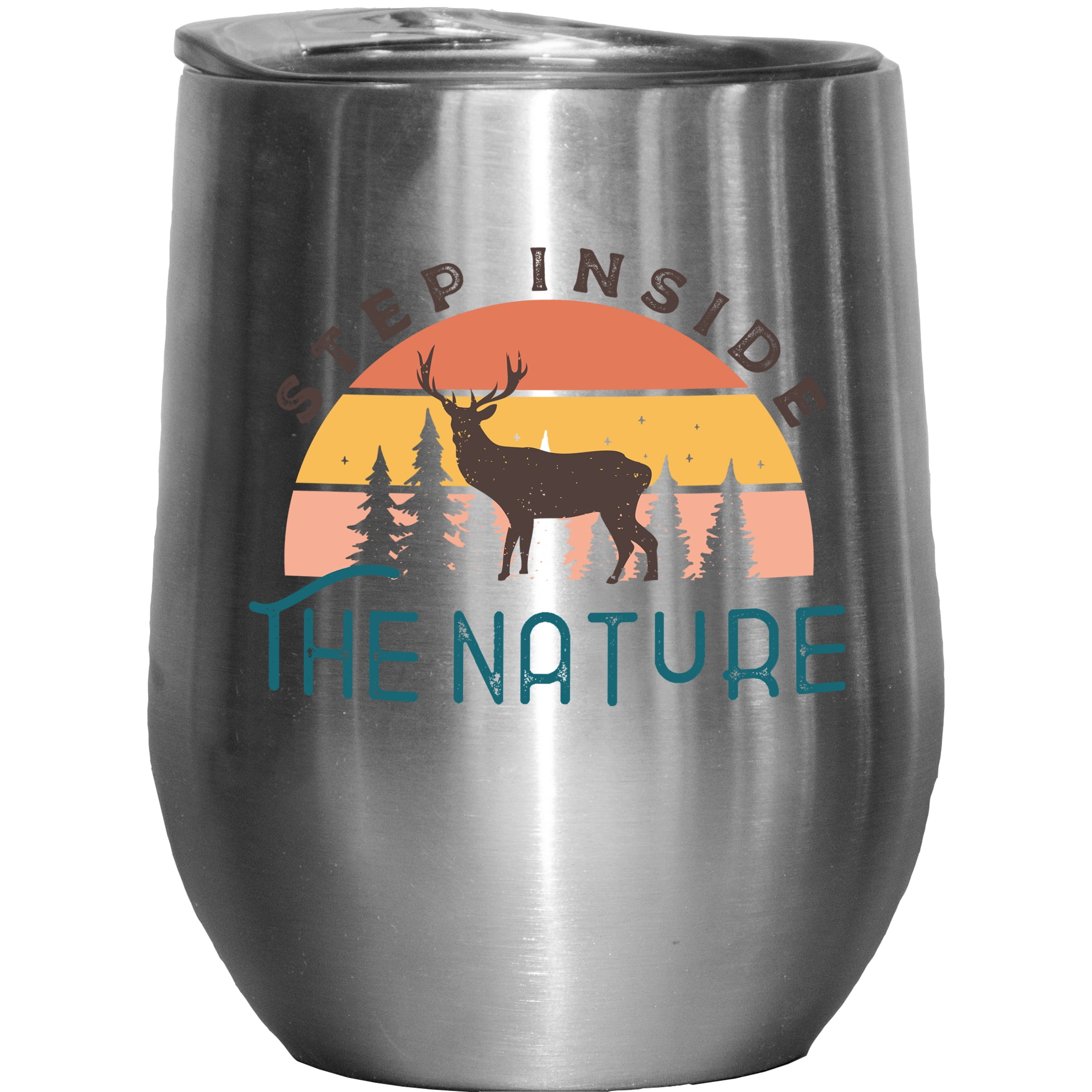 Step Inside the Nature, Retro Deer Art Adventure Themed Merch Gift ...