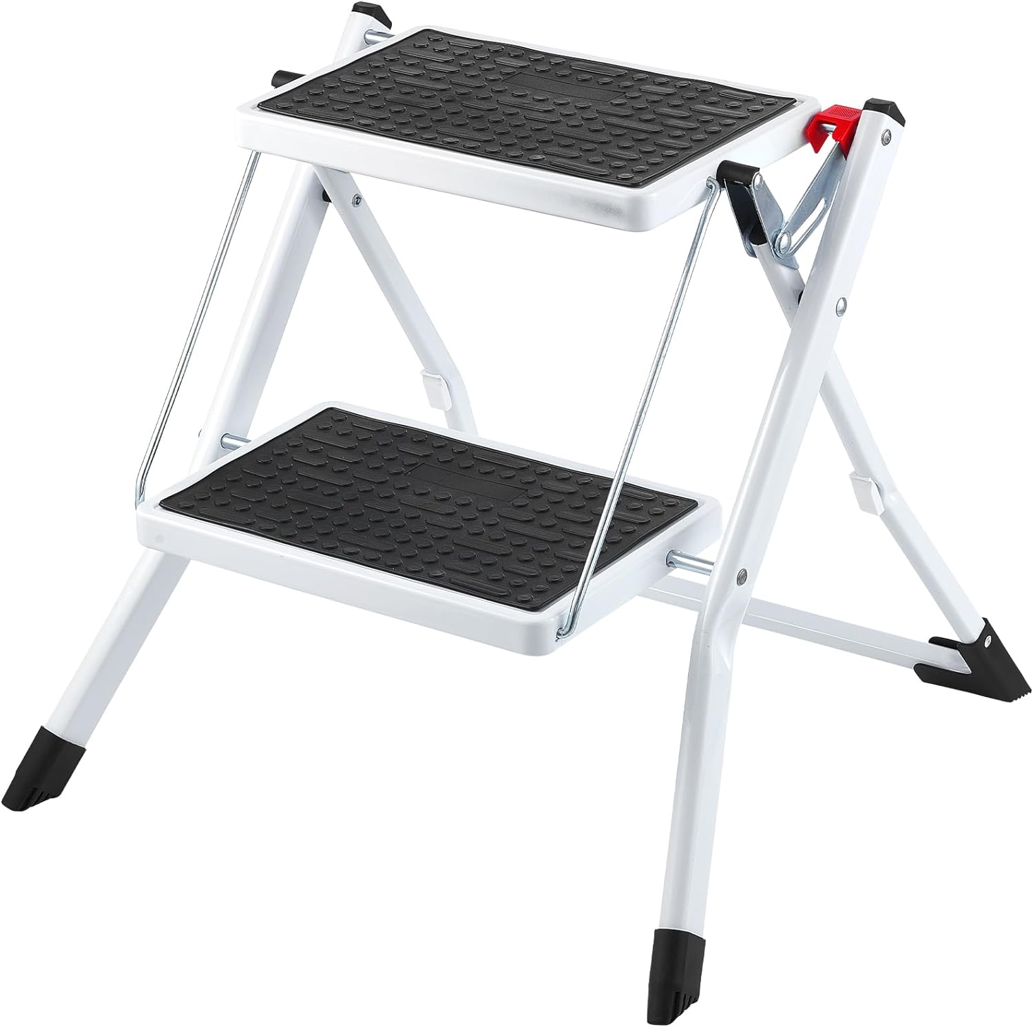 Step Ladder 2-Step 330lbs Capacity, Ergonomic Folding Steel Step Stool ...