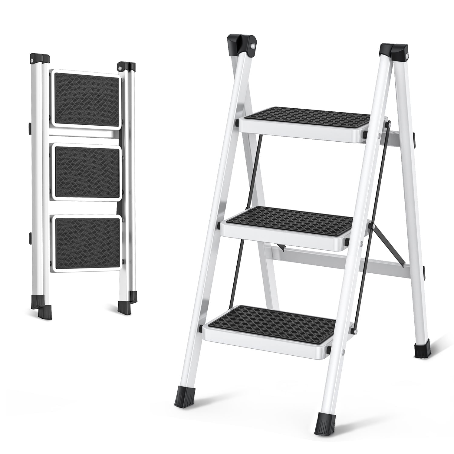 Step Ladder, 3 Step Stool for Adults, 3 Step Ladder Folding Step Stool ...