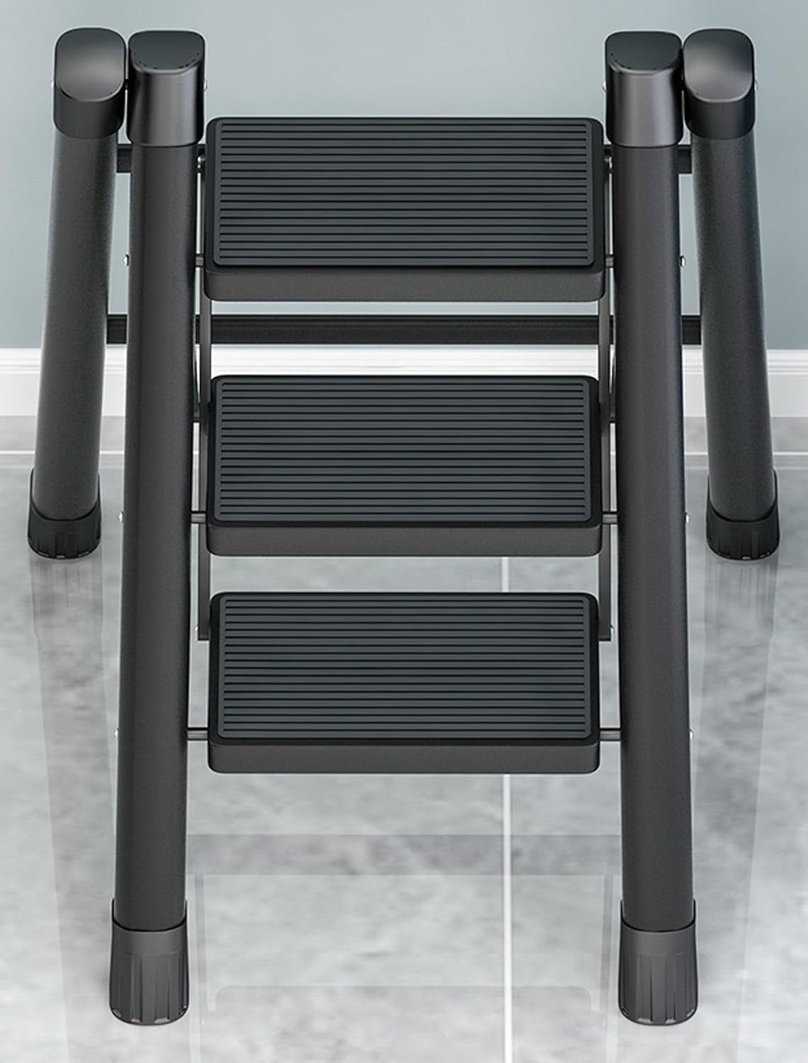 Step Ladder 3 Step Folding Portable Step Ladder with Anti-Slip Wide ...