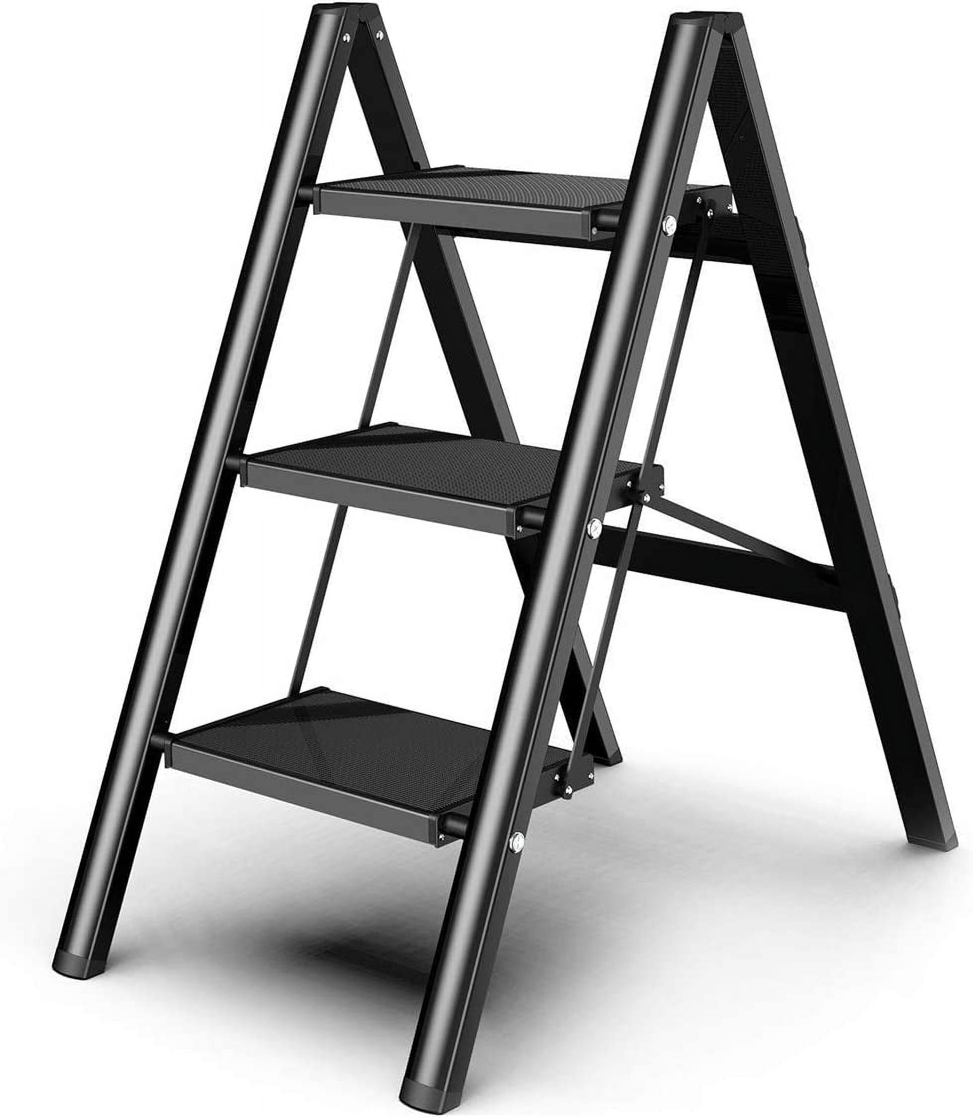 Step Ladder 3 Step Folding, Small Step Stool for Adults, Portable Anti ...