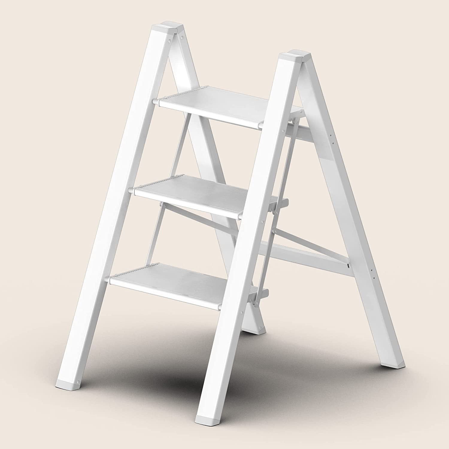 Step Ladder 3 Step Folding, Small Step Stool for Adults, Portable Anti ...