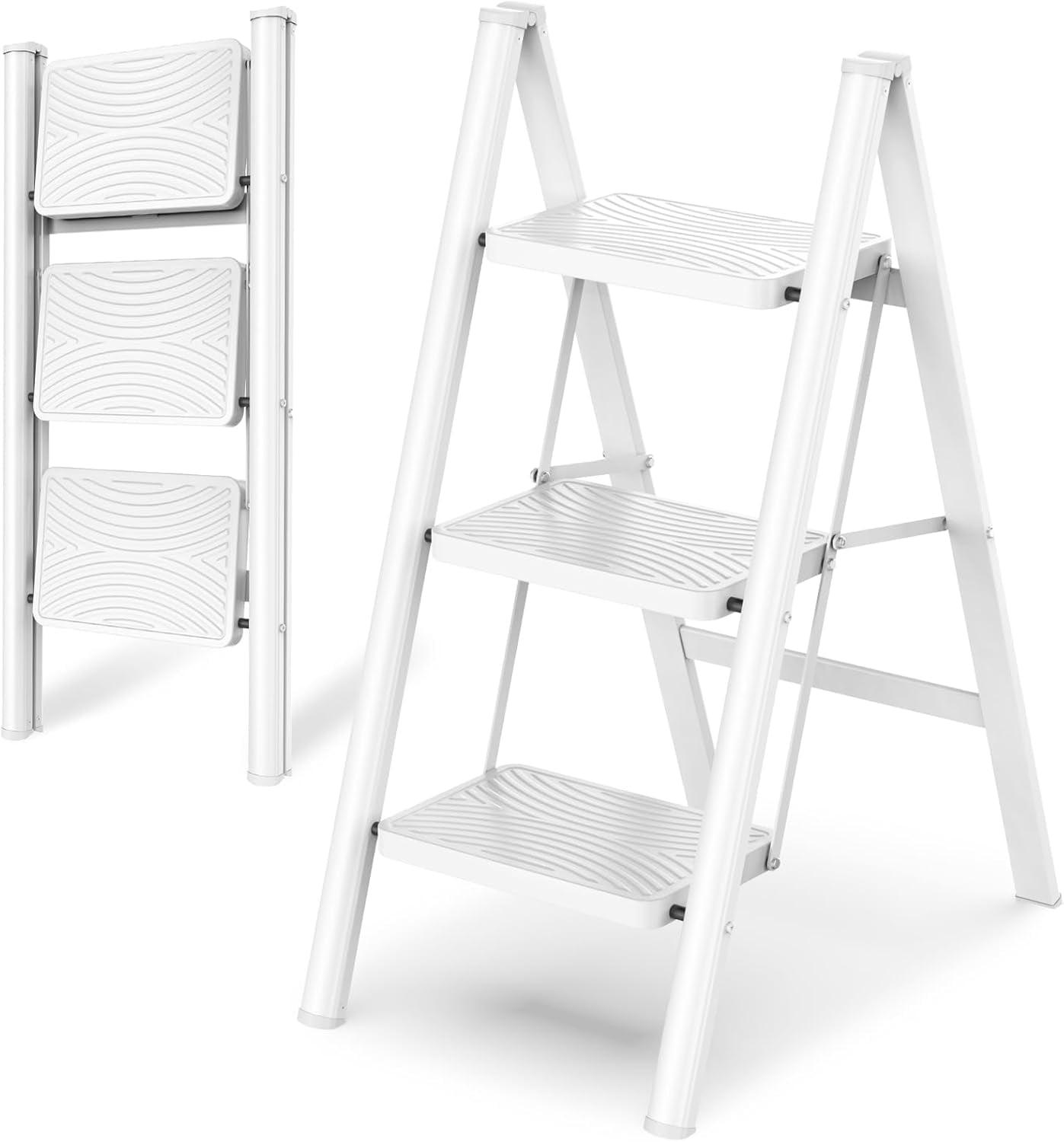 Step Ladder 3 Step Folding, Small Step Stool for Adults, Closet Step ...