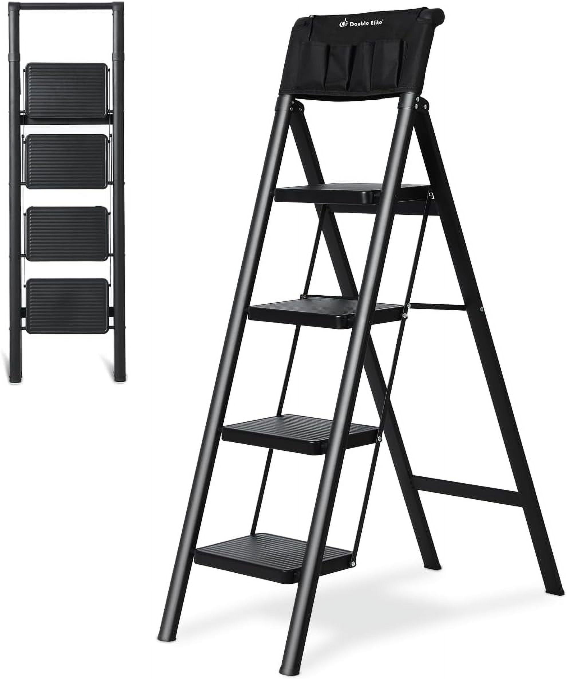Step Ladder 4 Step Folding with Handgrip, Safer 330 Lbs Load Folding ...