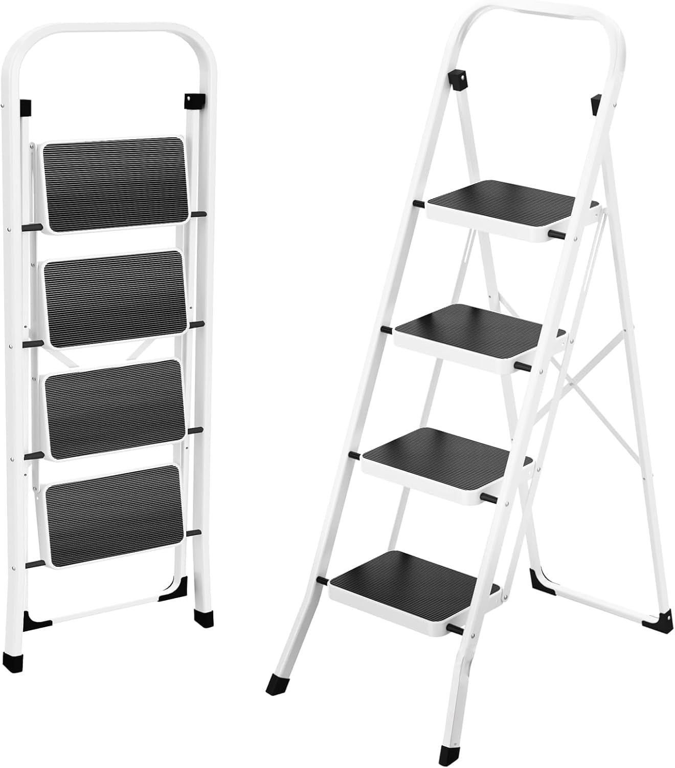 Step Ladder 4 Step Folding Ladder, Lightweight Portable Stepladder with ...