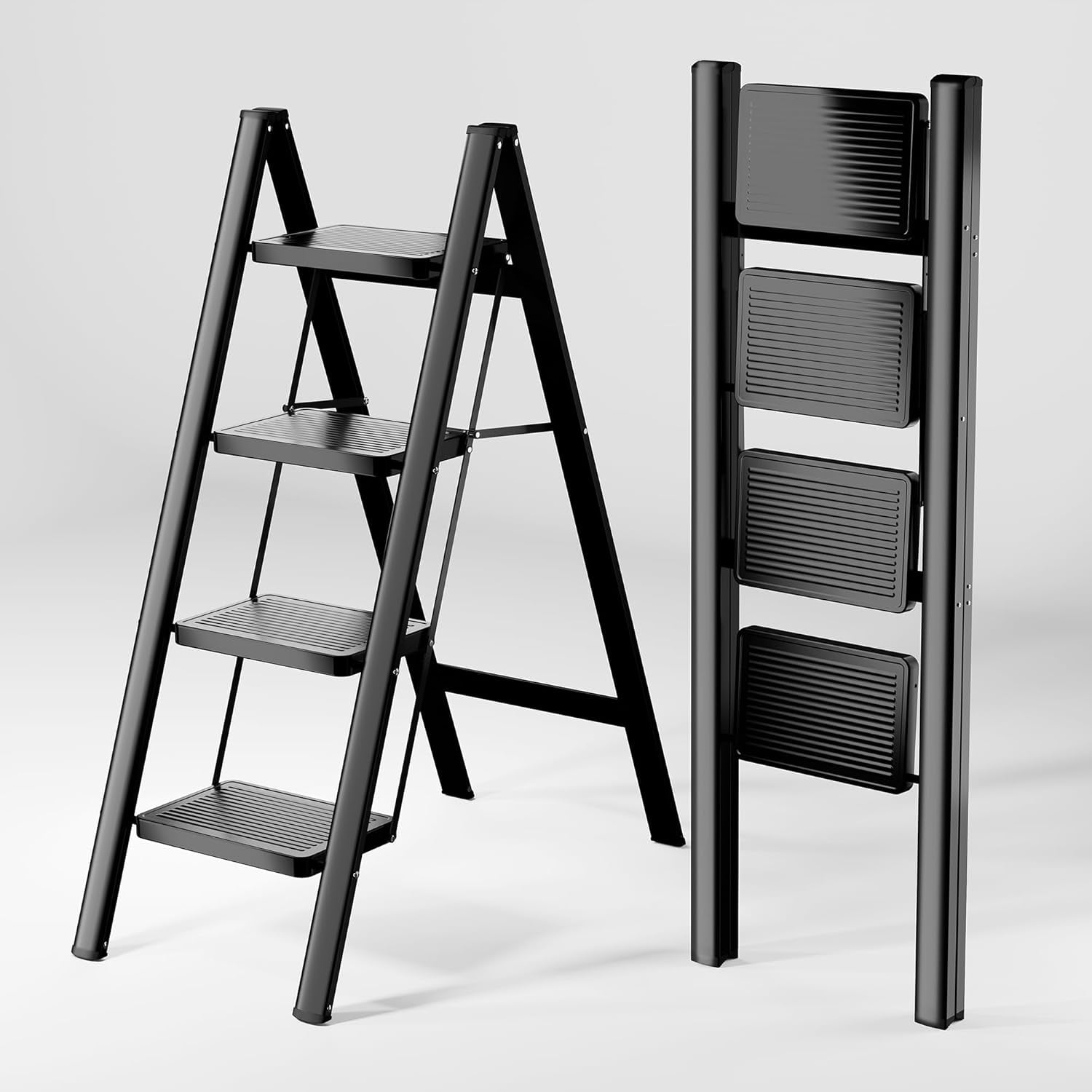 Step Ladder 4 Step Folding, Sturdy 330 Lbs Small Step Stool for Adults ...