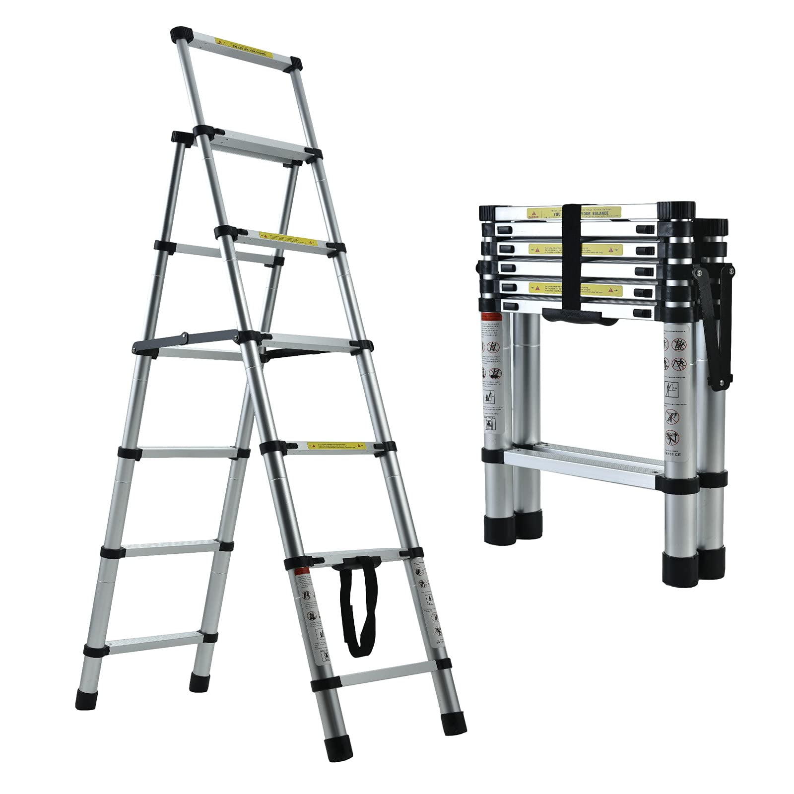Step Ladder 5+6 Step Ladders A-Frame Extension Ladder 5.34FT ...