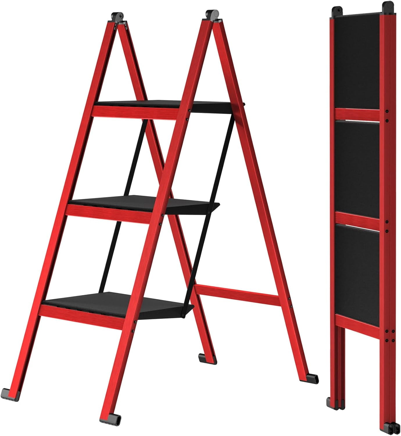 Step Ladder,Aluminum Ultra Thin Folding Step Stool,400 Lbs Capacity ...