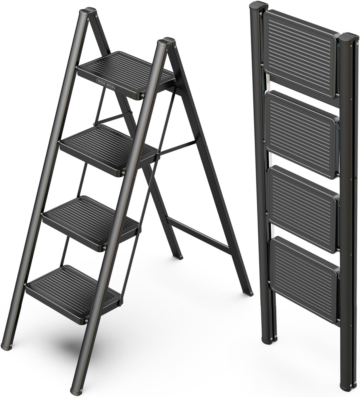 Step Ladder Foldable Ladder with Wide Pedals and Handle Sturdy Ladders ...