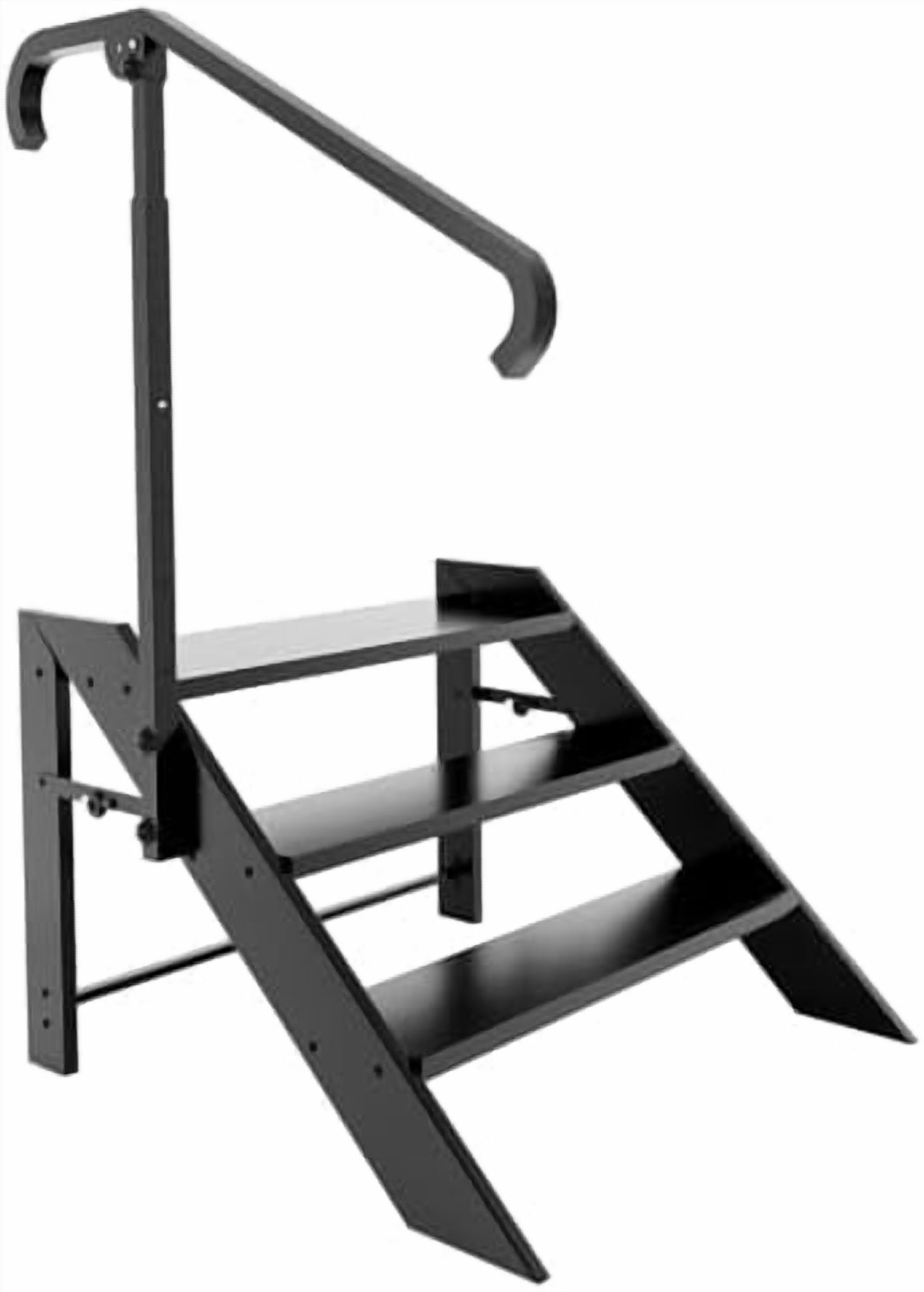 Step Ladder, Foldable Step Stool, 3 Step Folding RV Steps with Handrail ...