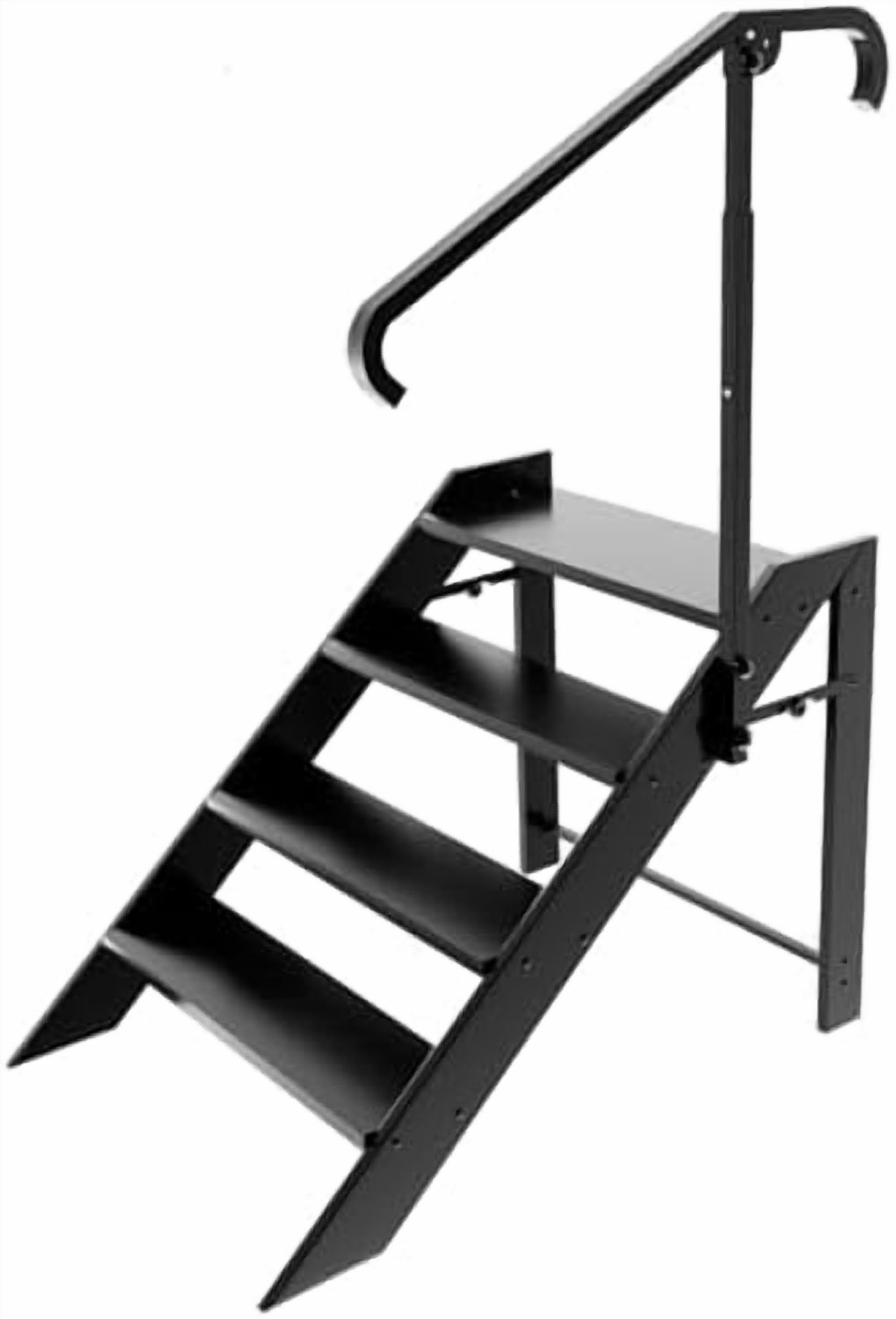 Step Ladder, Foldable Step Stool, 4 Step Folding RV Steps with Handrail ...