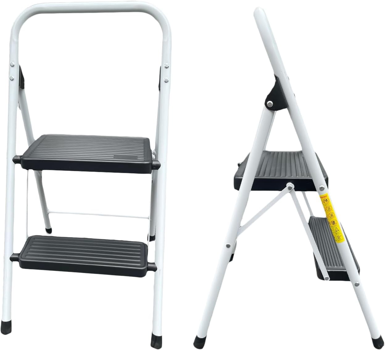 Step Ladder Folding 2 Step Stool Adult with Wide & Anti-Slip Pedals ...