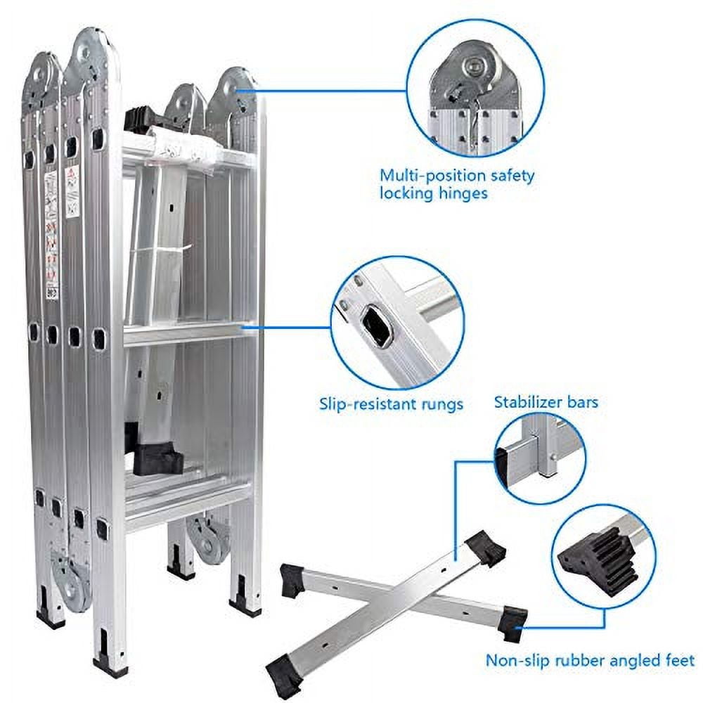 Step Ladder Folding Ladder, LUISLADDERS Multi-Purpose Aluminium ...