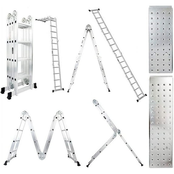Step Ladder Folding Ladder, LUISLADDERS Multi-Purpose Aluminium ...