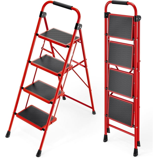 Step Ladder, Folding Ladder with Non-Slip and Wide Pedal, Small Ladders ...