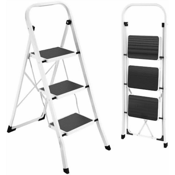 Step Ladder Folding Step Stool for Adults with Anti-Slip Pedal,330 lbs ...
