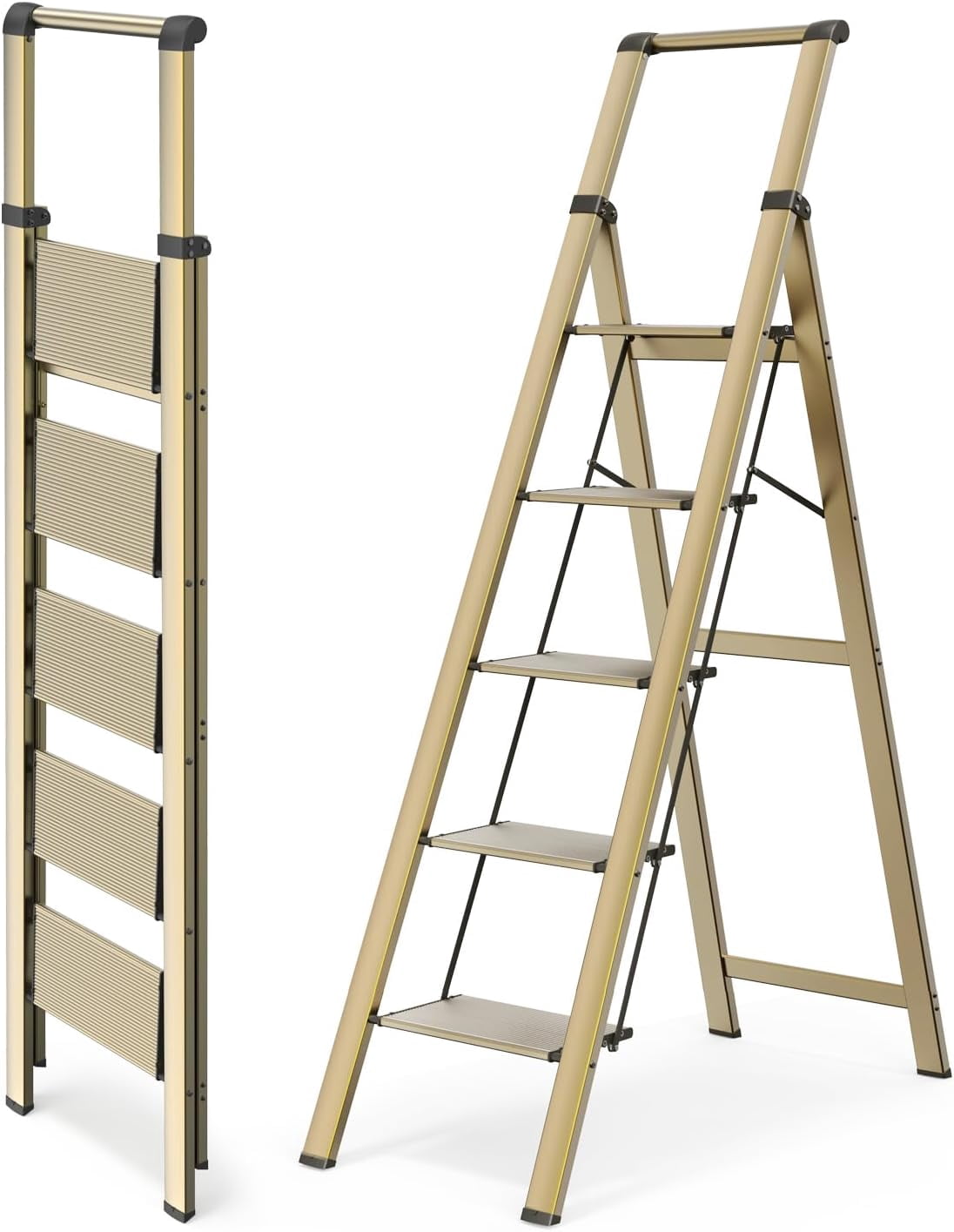 Step Ladder Ladders for Home -Slip Pedals Step Stool Foldable ...