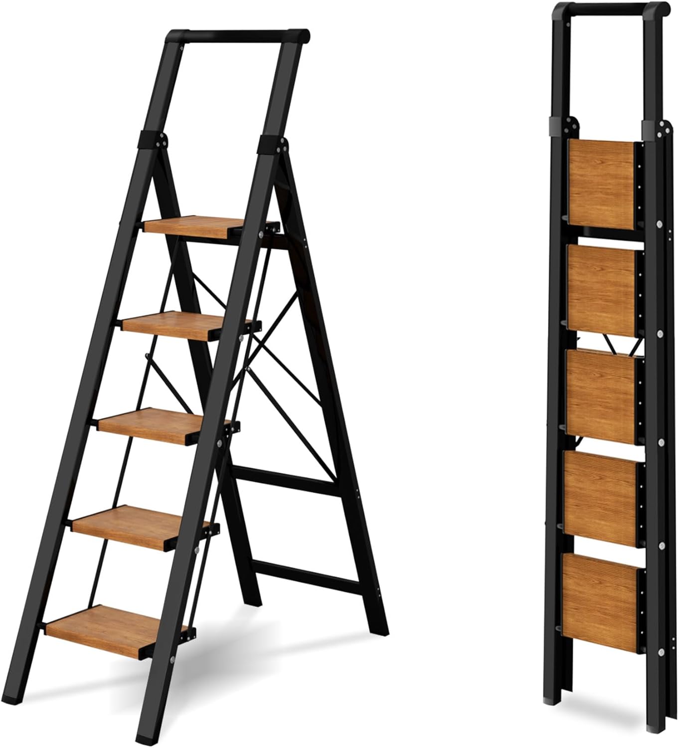 Step Ladder Lightweight Folding Step Stool with Aluminum Wide Pedal ...