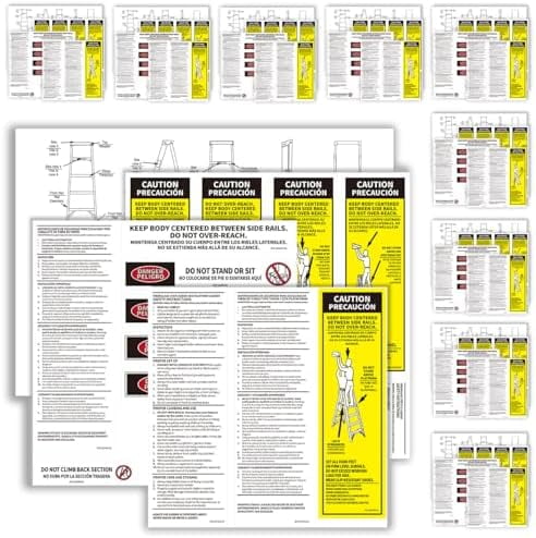 Step Ladder Safety Label Extension Ladder Stickers Replacement Label ...