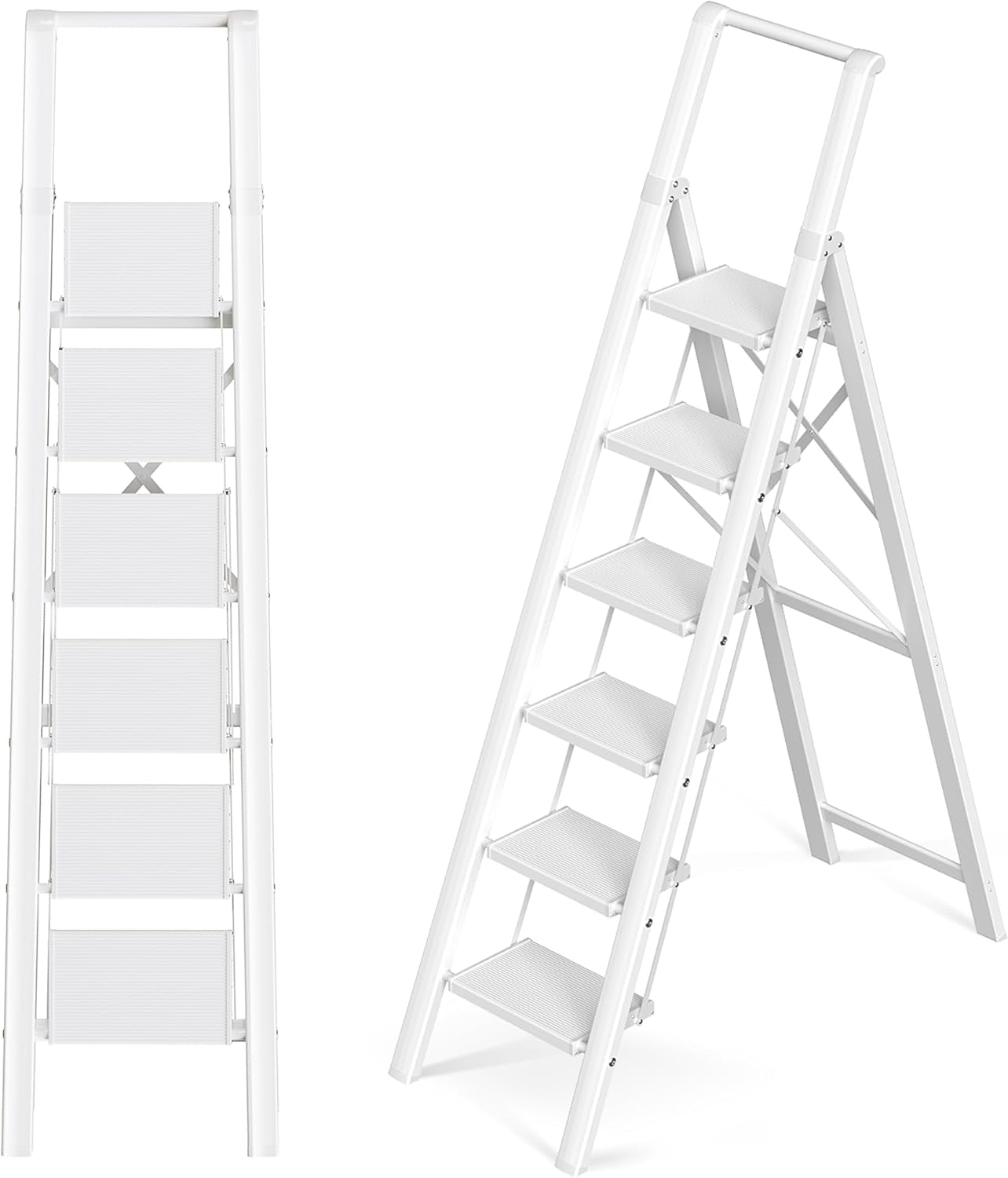 Step Ladder Step Folding Aluminum Ladders for Ceilings Tall Closet ...
