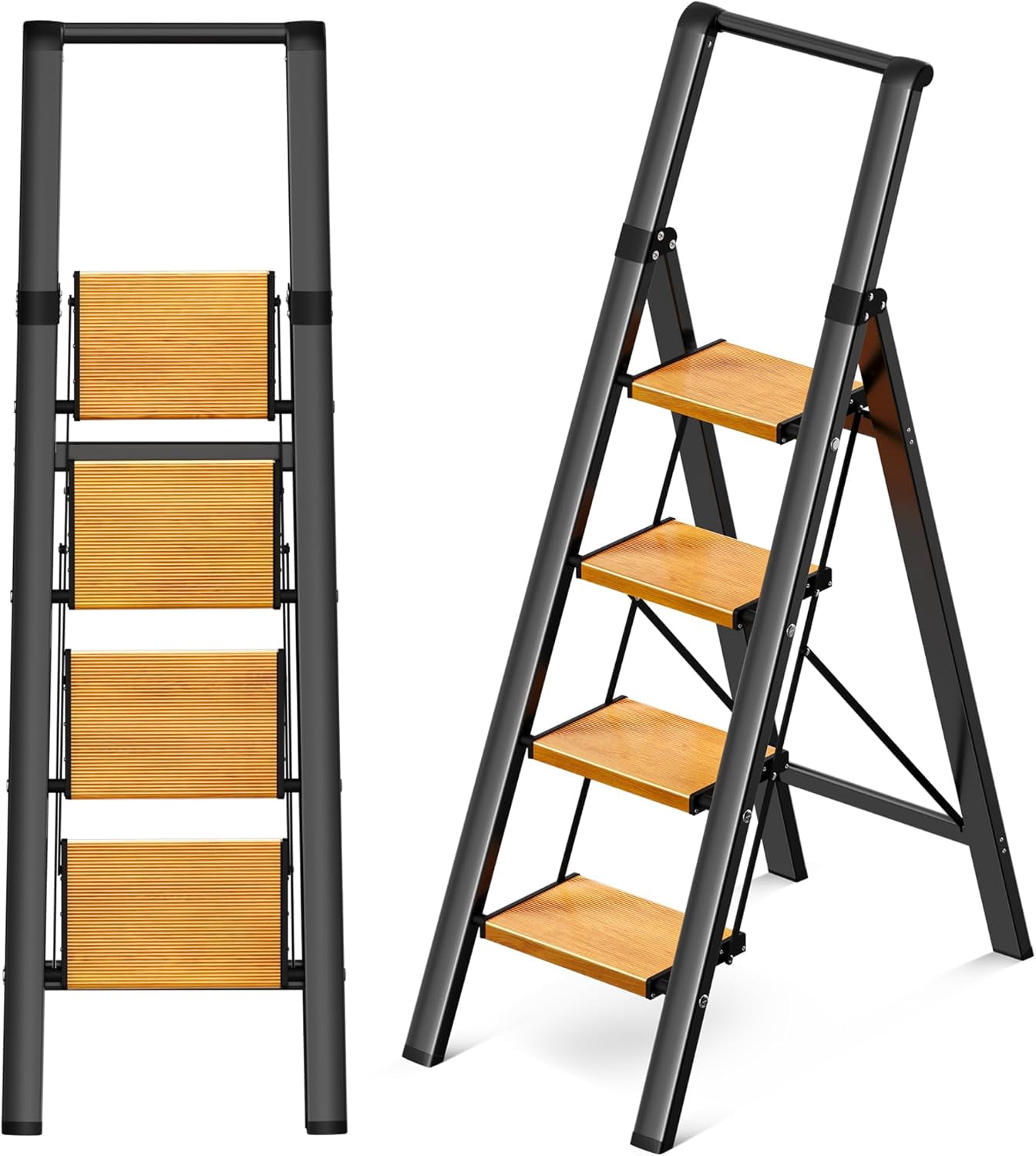 Step Ladder Step Folding Aluminum Ladders for Ceilings Tall Closet ...