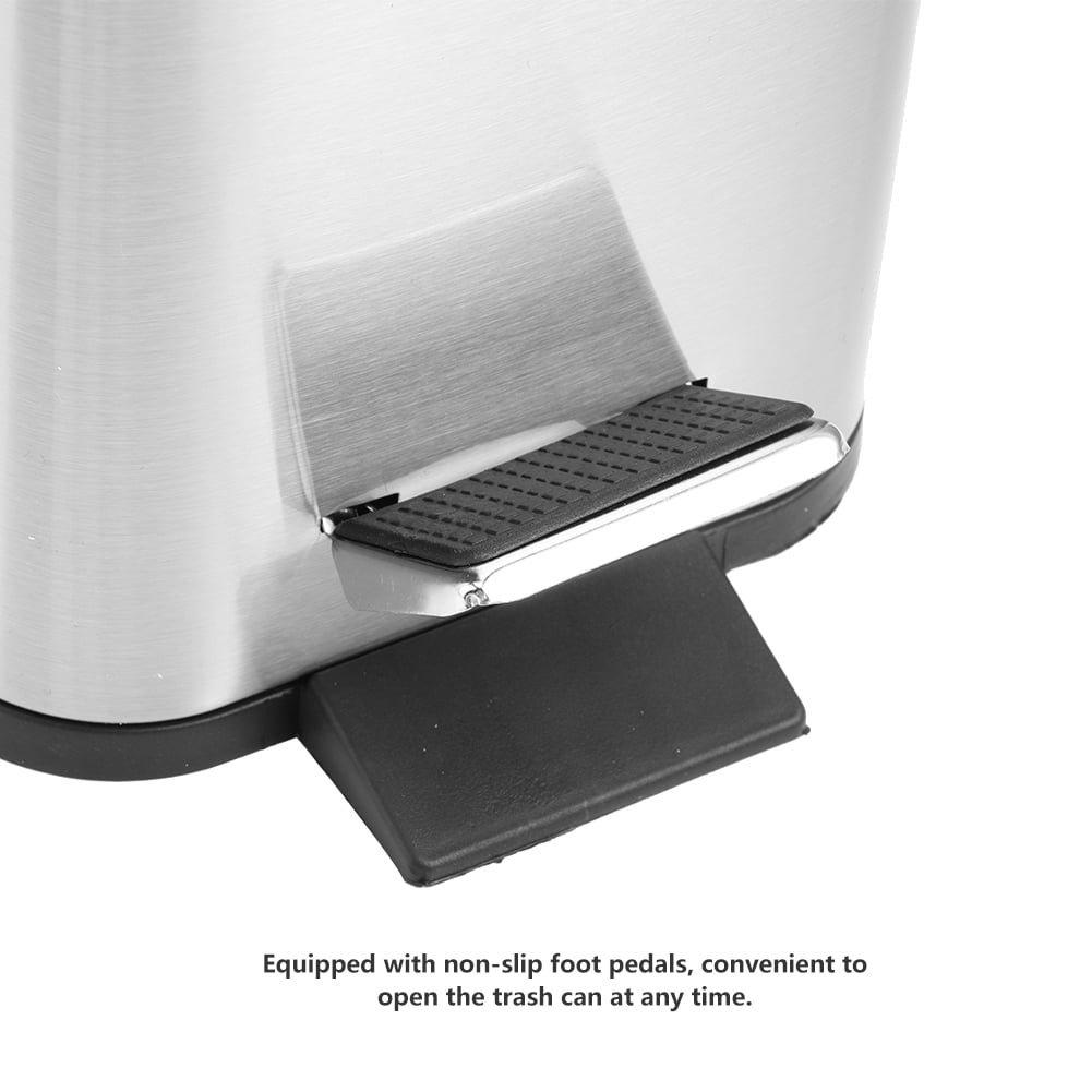 Step,On Trash Can, 5L Stainless Steel, Fingerprint,Proof, Quiet Close ...